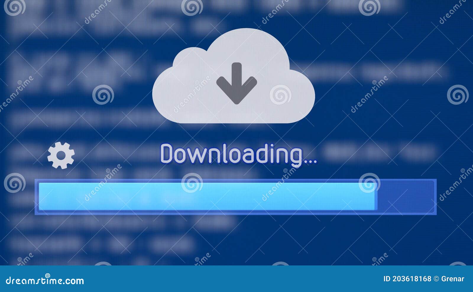 Cloud Source Blue Downloading Stock Photo - Image of download, service ...