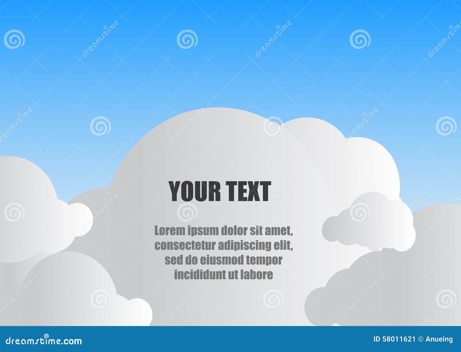 Cloud and Space for Text on Blue Sky Stock Vector - Illustration of ...