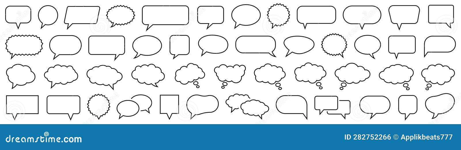 Speech Bubble Set. Talk Bubble. Cloud Speech Bubbles Collection. Vector Stock Illustration ...