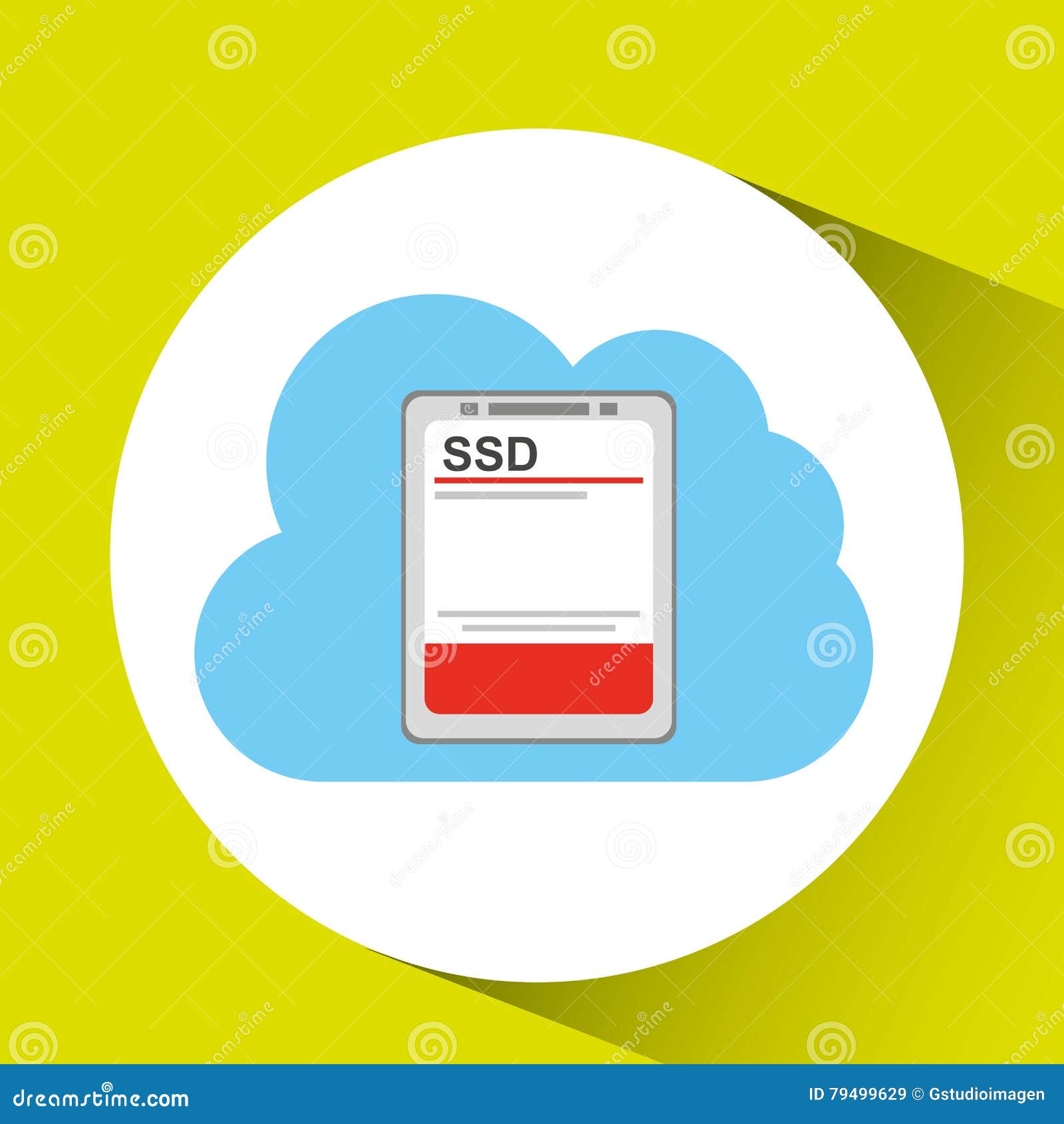 Cloud Ssd Disk Connection Design Graphic Stock Illustration ...