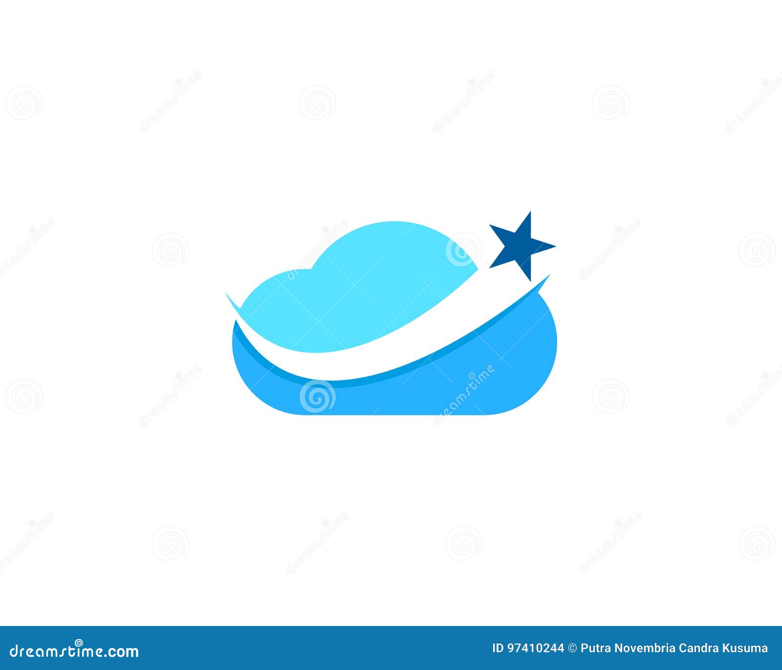 Cloud Star Icon Logo Design Element Stock Vector - Illustration of ...