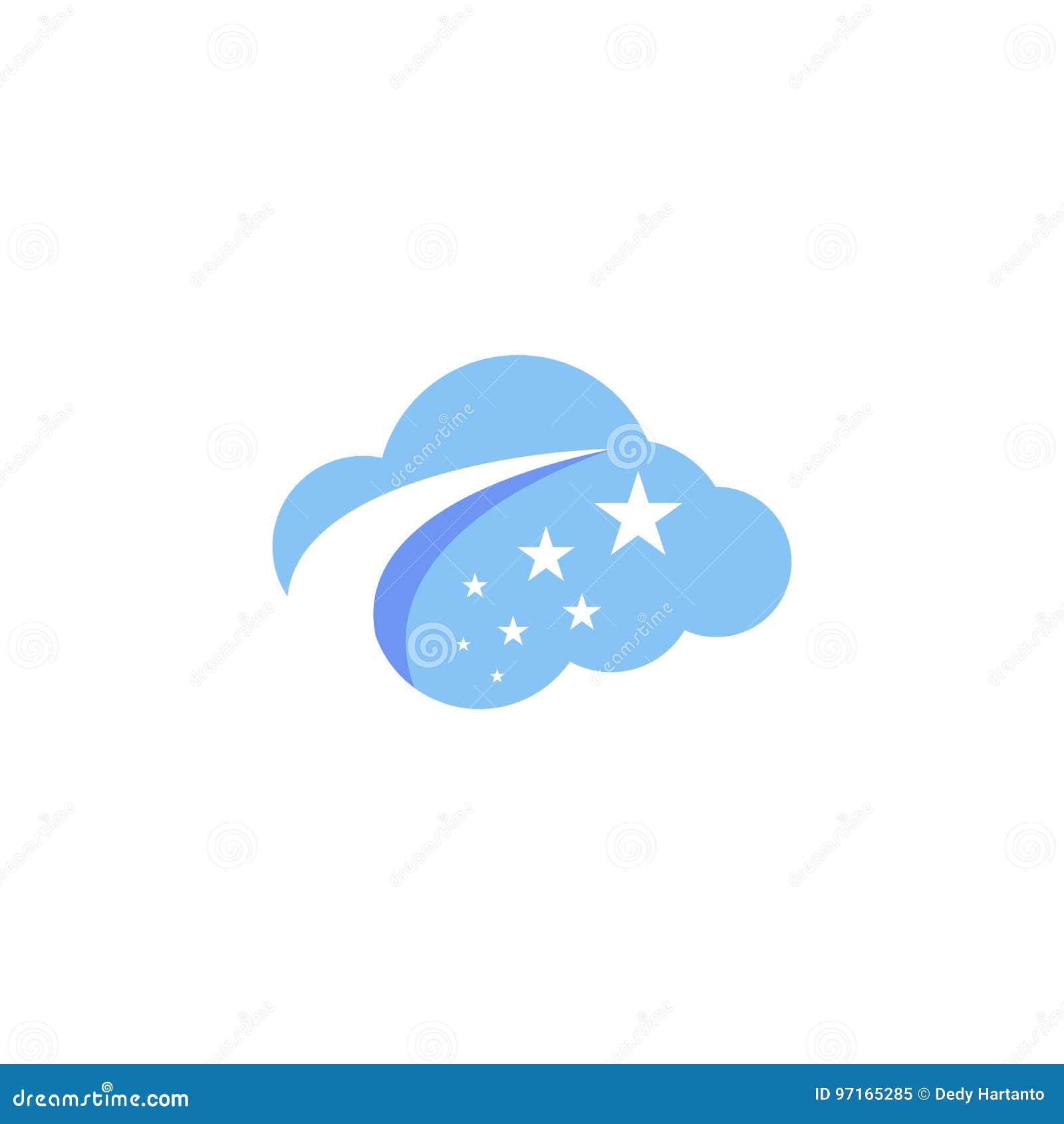 Cloud Star Icon Vector Logo Stock Vector - Illustration of network ...