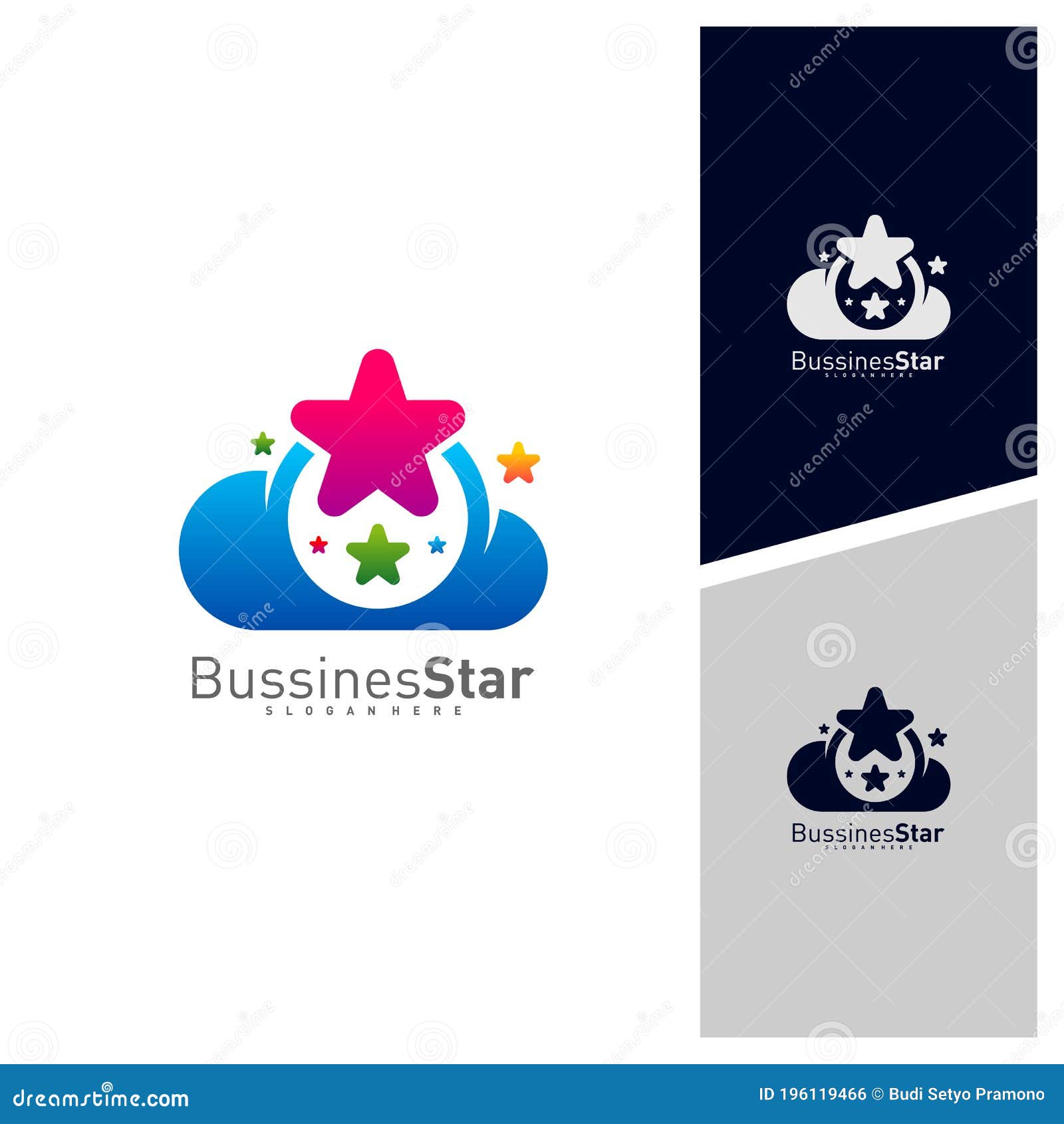 Cloud Star Logo Template Design Vector, Concept, Creative Symbol, Icon ...