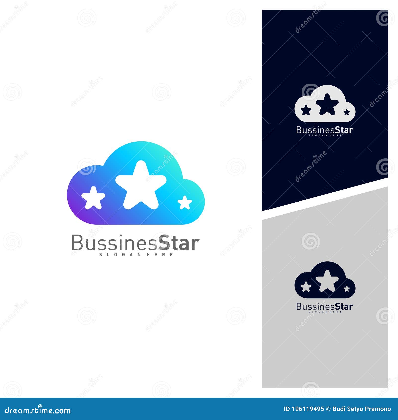 Cloud Star Logo Template Design Vector, Concept, Creative Symbol, Icon ...