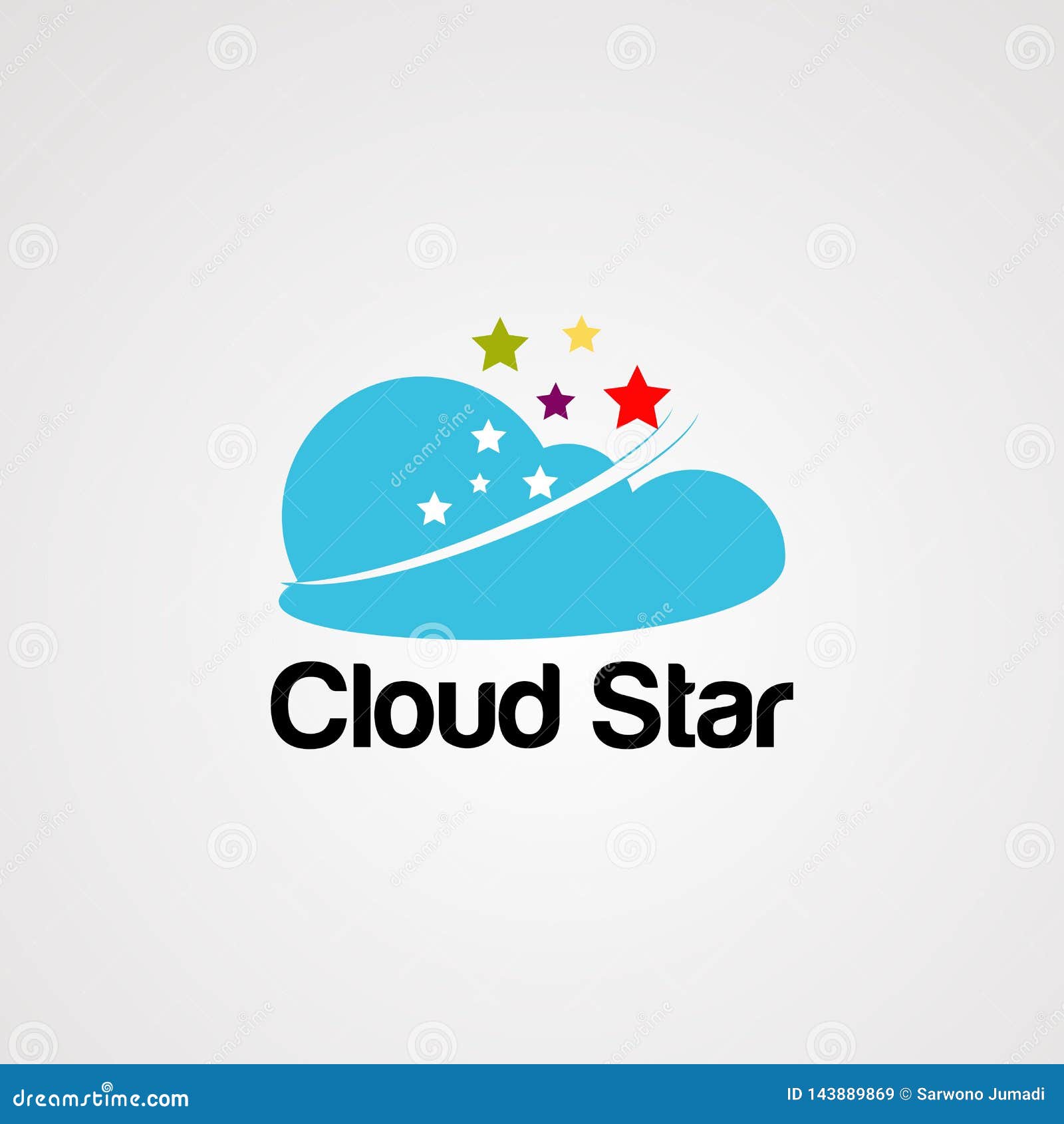 Cloud Star Logo Vector, Icon, Element, and Template Stock Vector ...