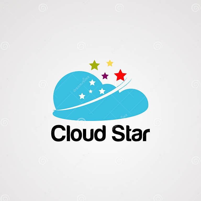 Cloud Star Logo Vector, Icon, Element, and Template Stock Vector ...