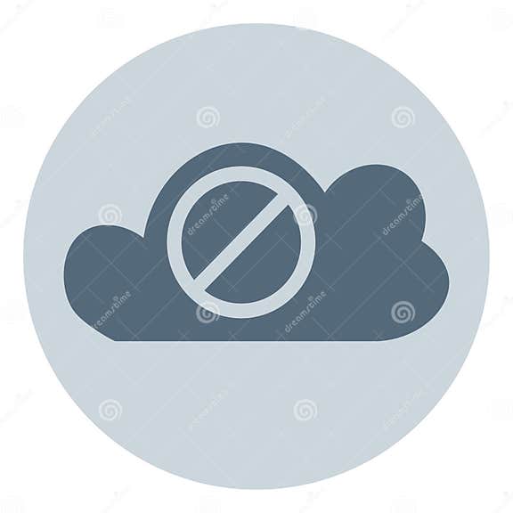 Cloud stop, icon stock vector. Illustration of stop - 260378652
