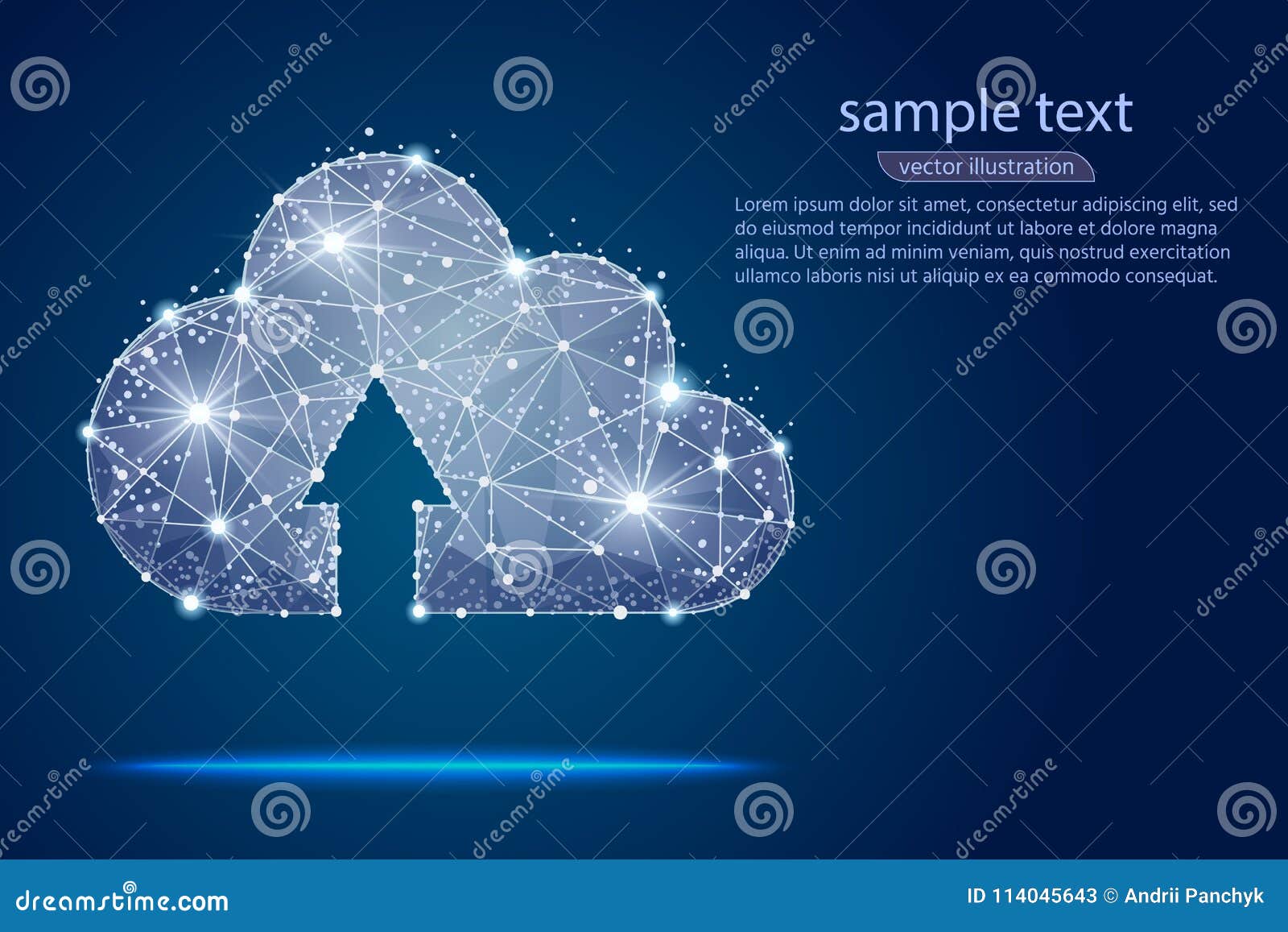 Cloud Storage Abstract Design,isolated from Low Poly Wireframe . on ...