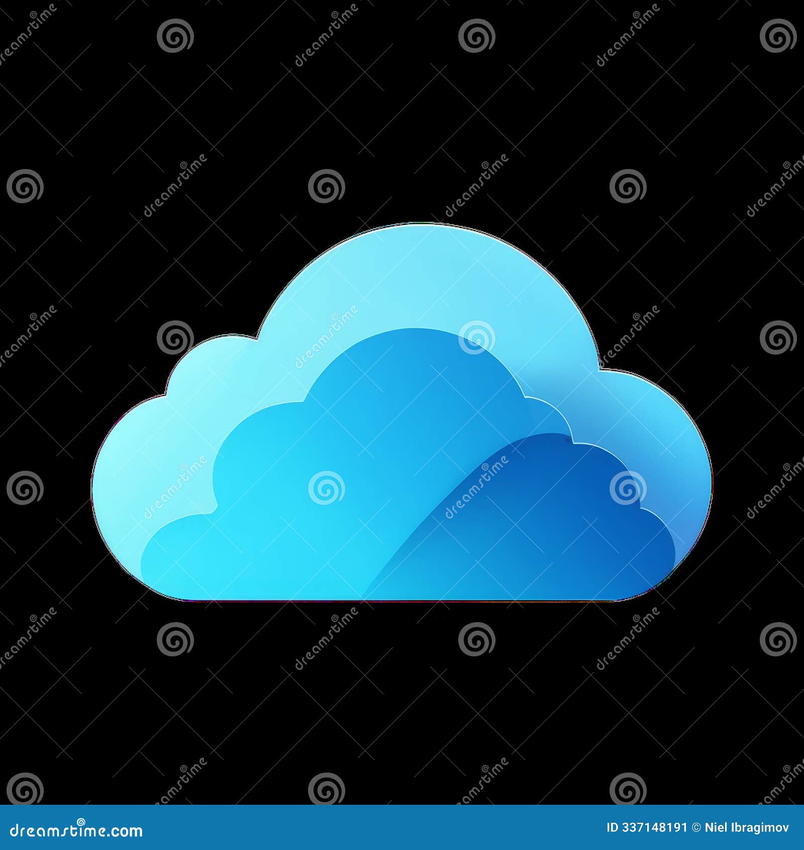 Cloud Storage App Icon with Cloud and File Stock Image - Illustration ...