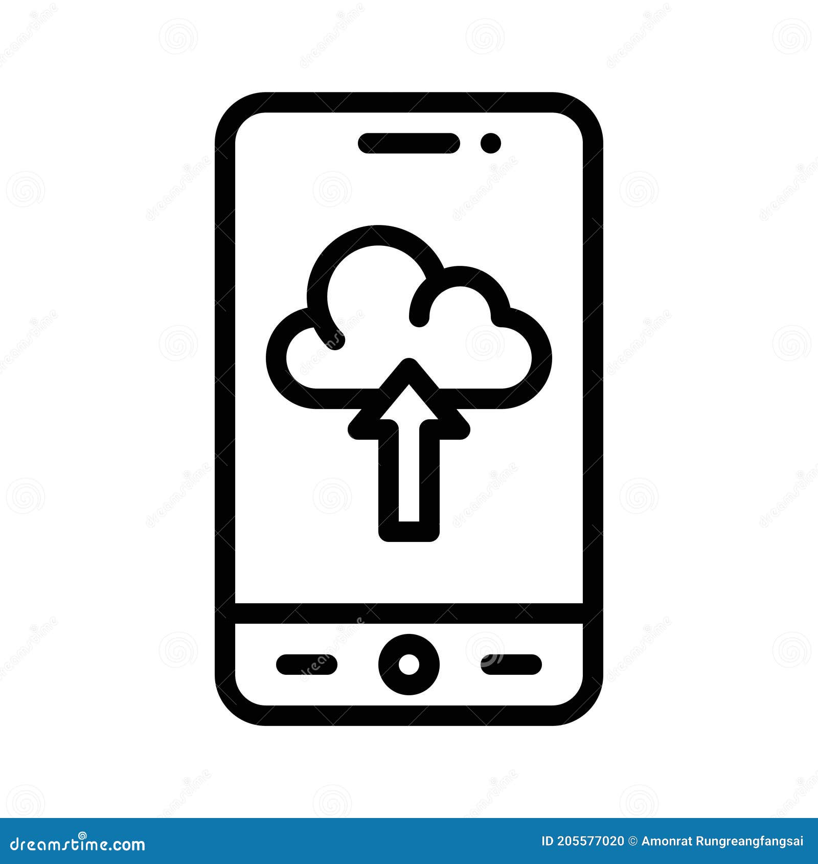 Cloud Storage App Icon, Mobile Application Vector Illustration Stock ...