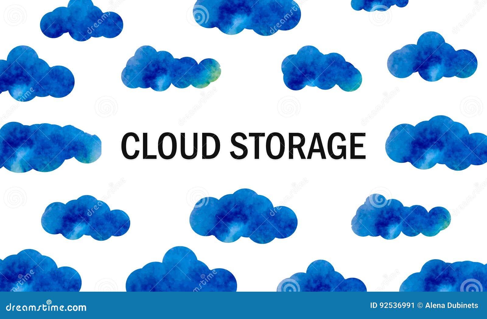 Cloud Storage. Background with Clouds in the Sky. Watercolor Background ...