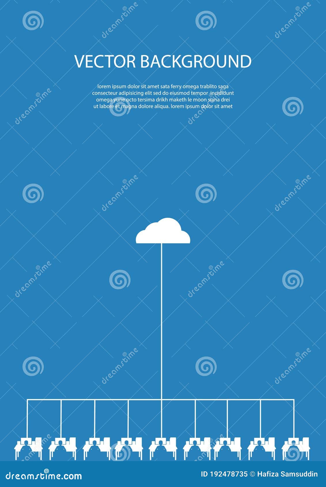 Cloud Storage Background Design. Vector Illustration Decorative Design ...