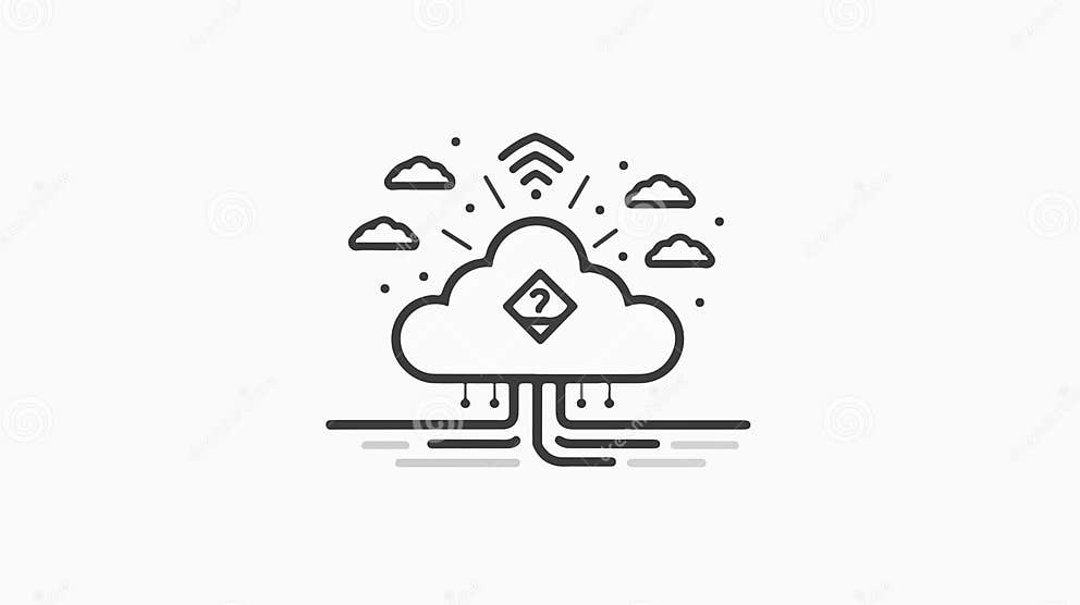 Cloud Storage Backup Upload Icon Vector Outline Illustration Stock ...