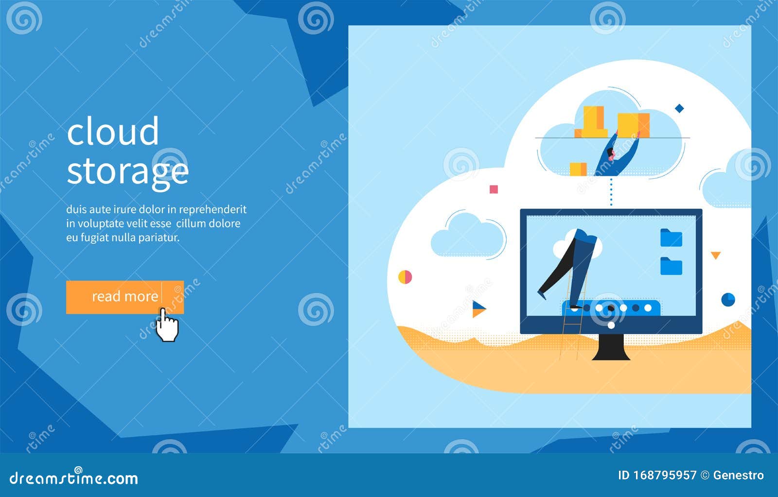 Cloud storage banner stock vector. Illustration of network - 168795957