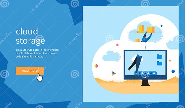 Cloud storage banner stock vector. Illustration of network - 168795957