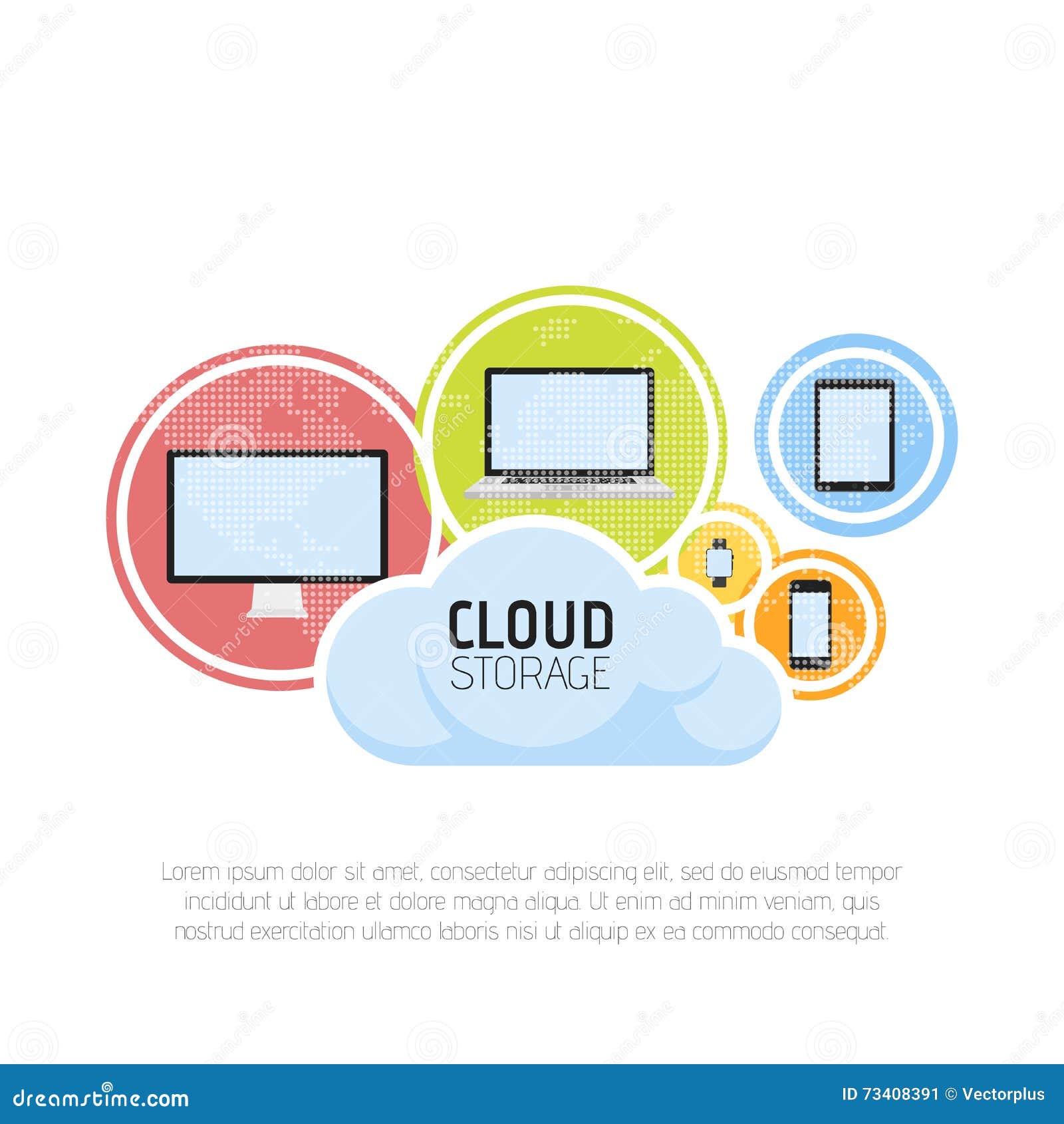 Cloud Storage Banner Concept. Vector Illustration Stock Vector ...