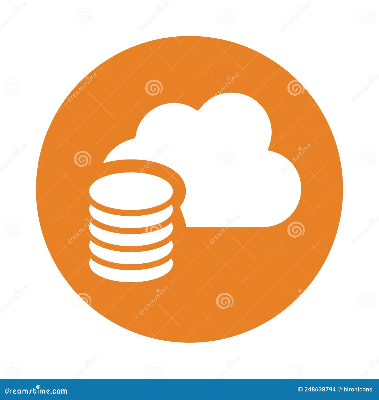 Cloud, Storage, Big Data Icon. Orange Color Vector Design Stock ...