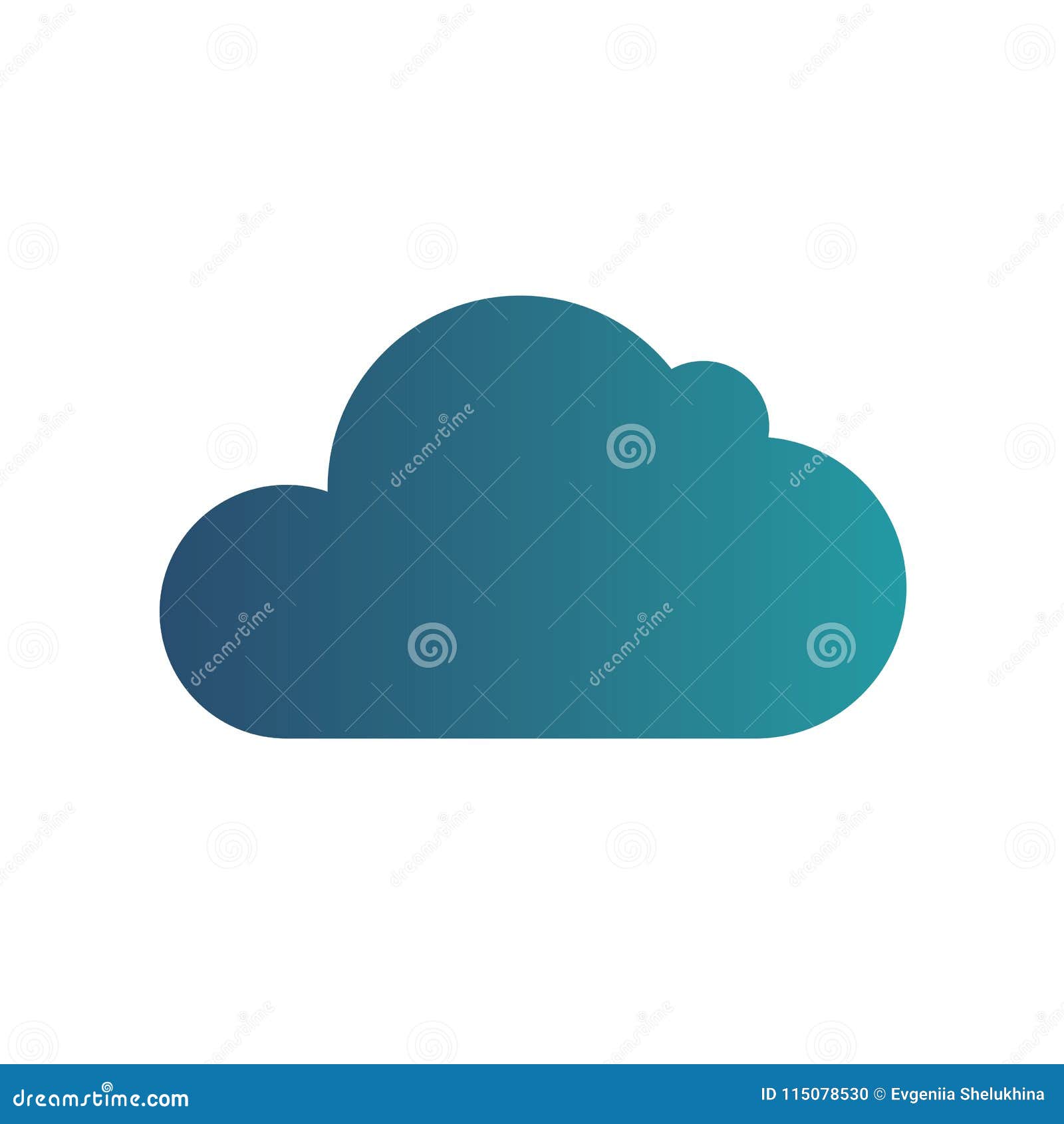 Cloud Storage. Cloud Icon on Smartphone Screen. Isolated Gradient Blue ...
