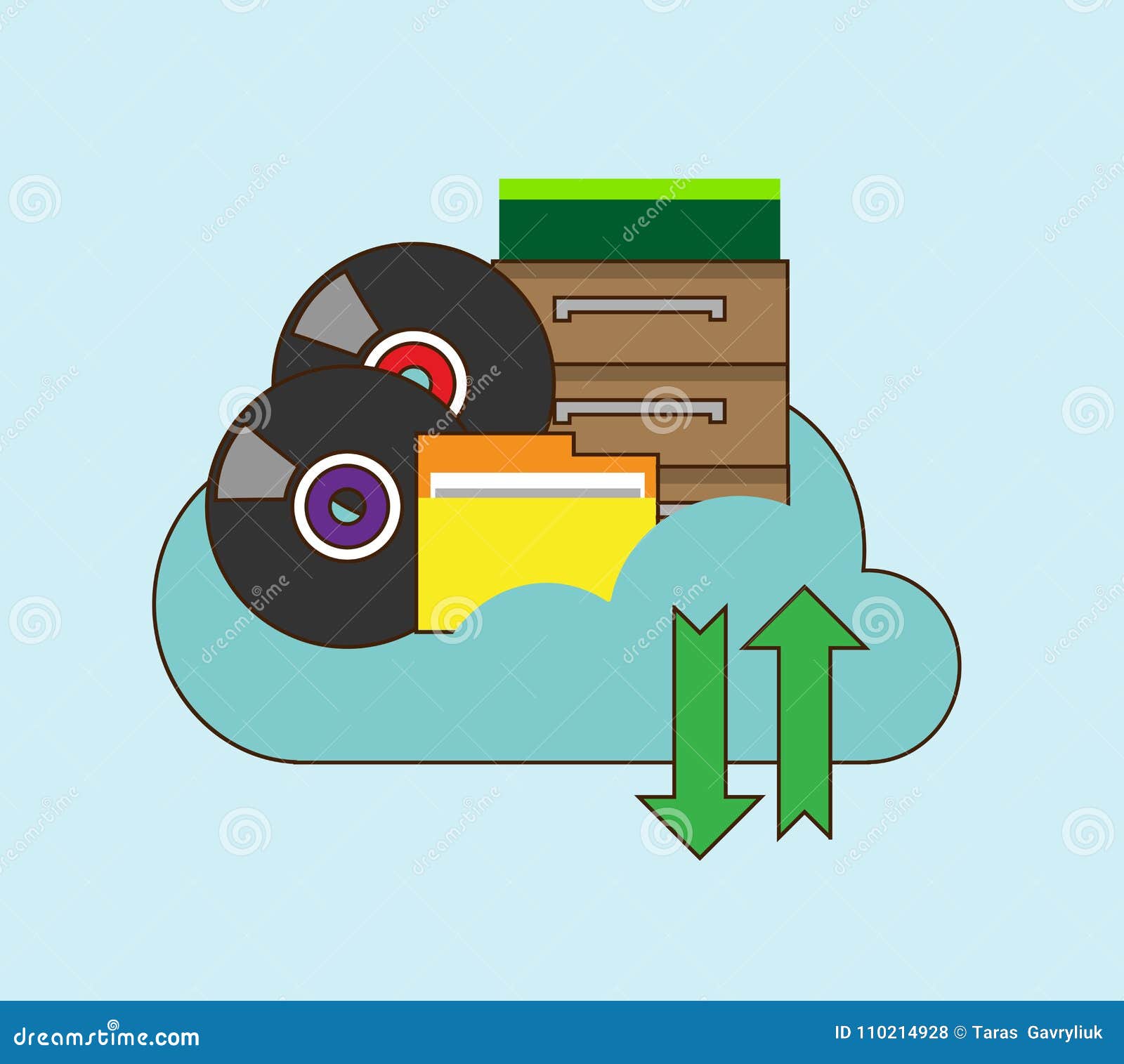 Cloud storage stock vector. Illustration of concept - 110214928