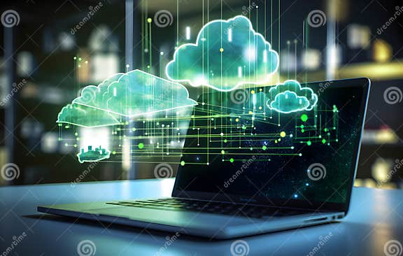 Cloud Storage Computer, Cloud Storage, Linking Computer, Data Center ...