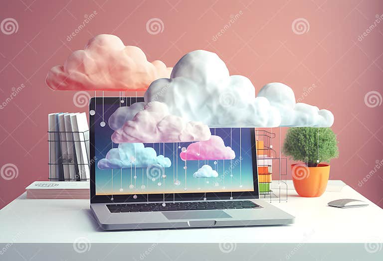 Cloud Storage Computer, Cloud Storage, Linking Computer, Data Center ...