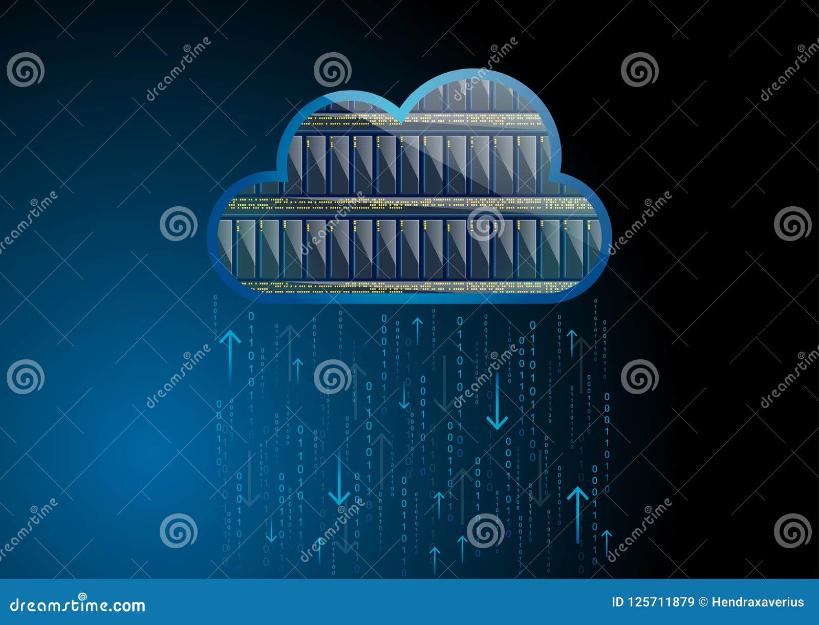 Cloud Storage and Computing Stock Vector - Illustration of ...