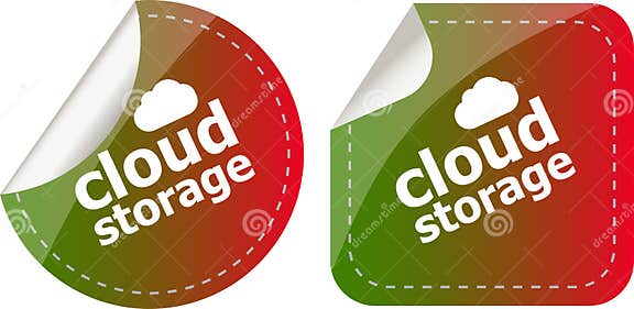 Cloud Storage - Cloud Computing Icon Stickers Set Stock Illustration ...