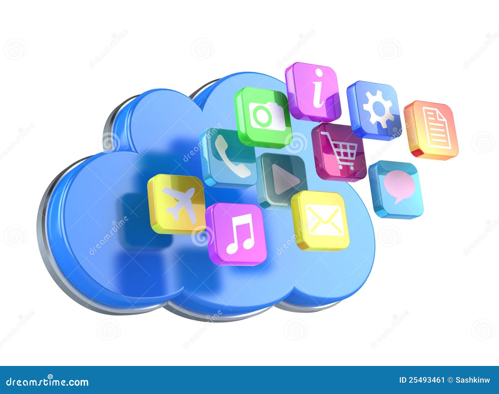 Cloud storage concept stock illustration. Illustration of button - 25493461