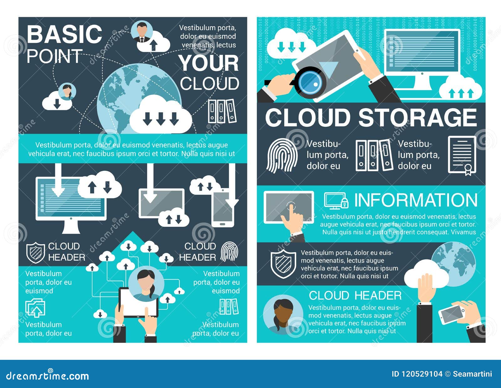Cloud Storage Banner for Information Technology Stock Vector ...