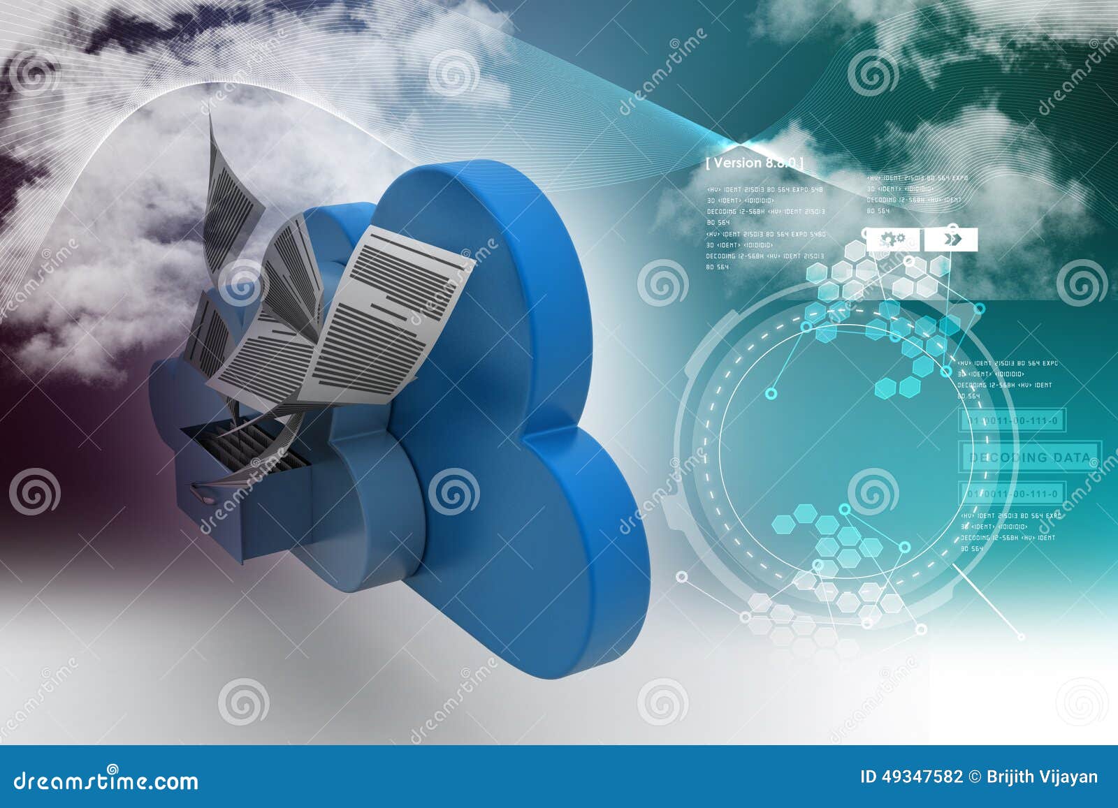 Cloud storage concept stock illustration. Illustration of information ...