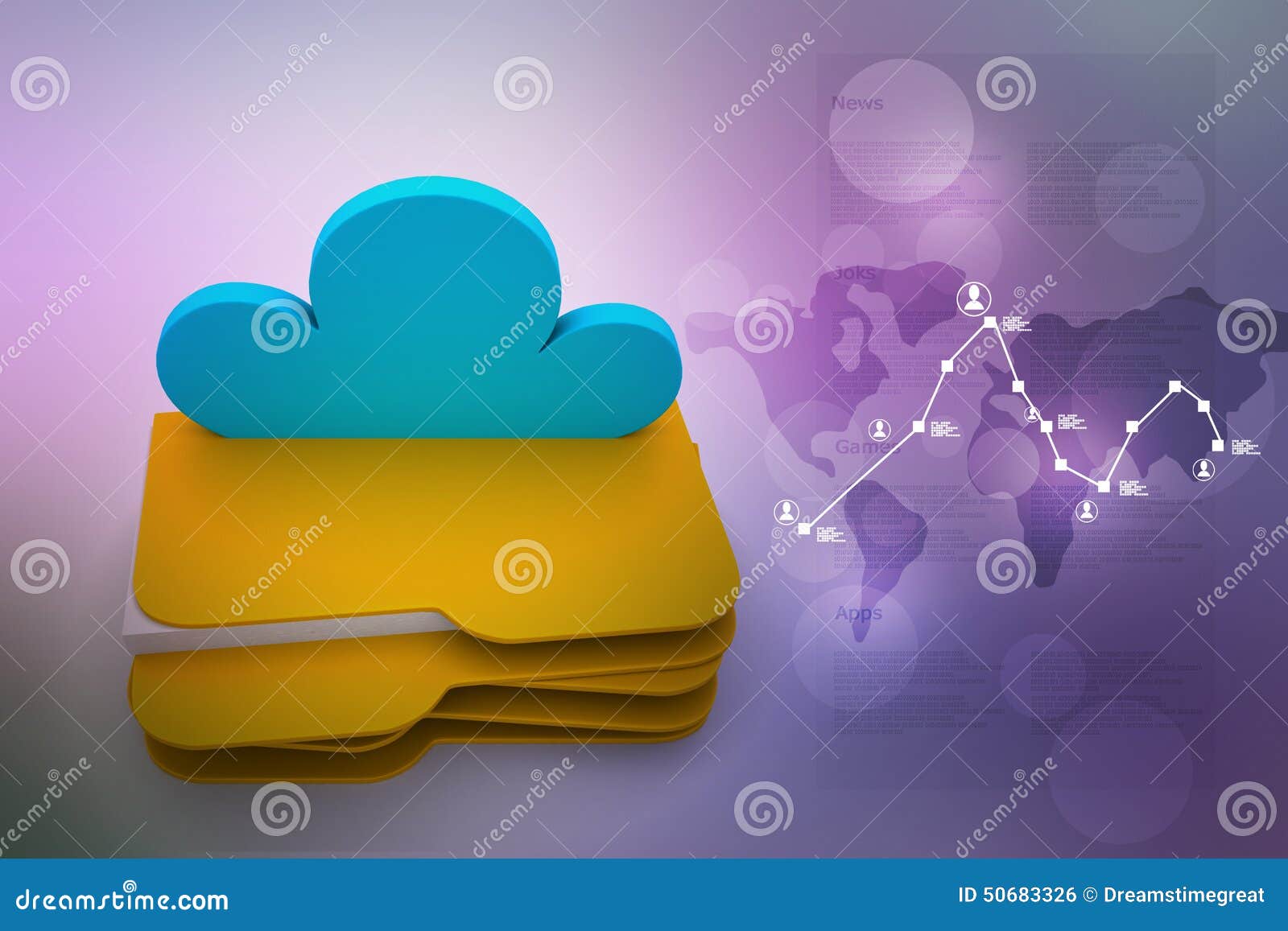 Cloud storage concept stock illustration. Illustration of blue - 50683326