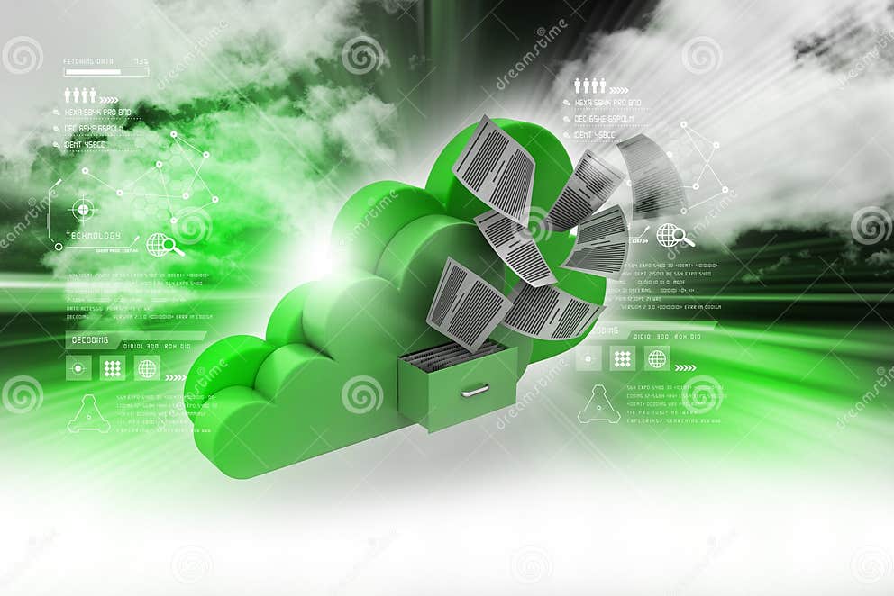 Cloud storage concept stock illustration. Illustration of database ...