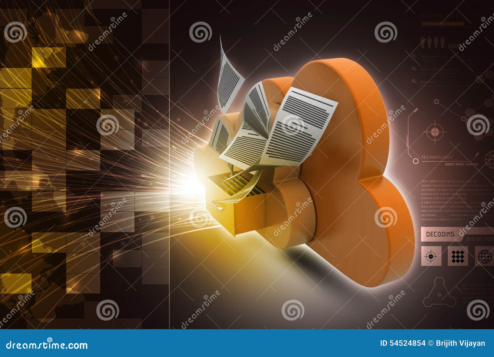 Cloud storage concept stock illustration. Illustration of color - 54524854