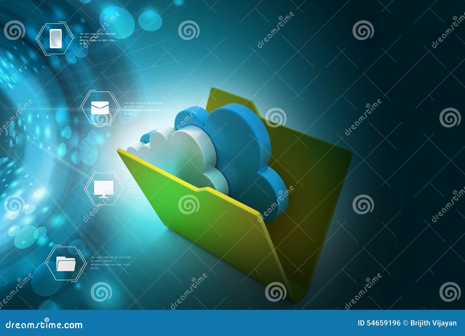 Cloud storage concept stock illustration. Illustration of download ...