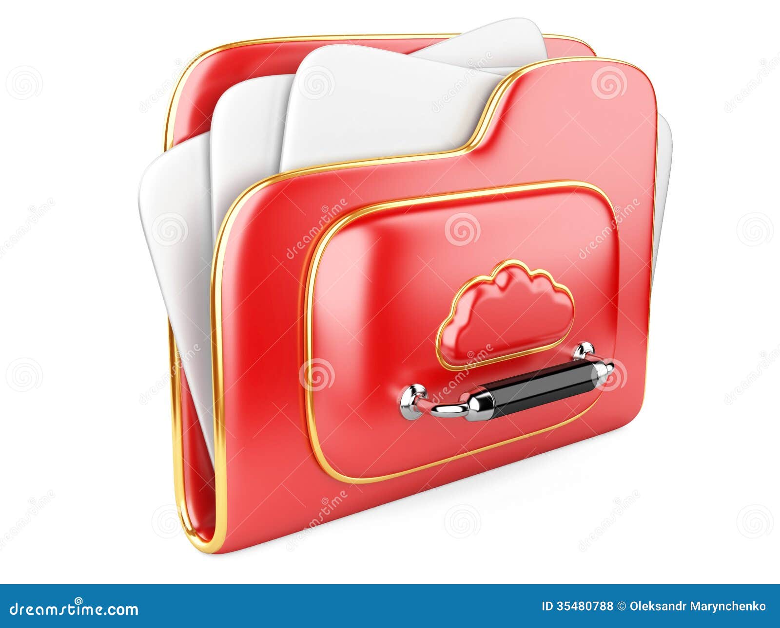 Cloud Storage Concept 3d Icon Stock Illustration - Illustration of ...