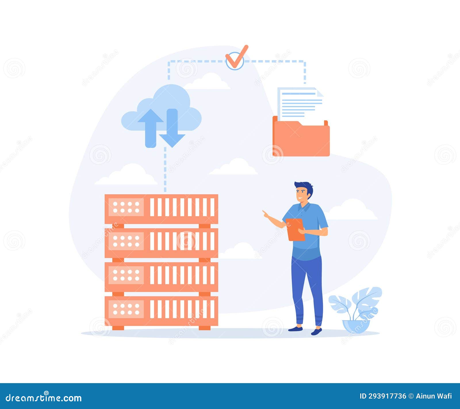 Cloud Storage Concept, Digital Hosted Storage, Database Security, Data Infrastructure Service ...