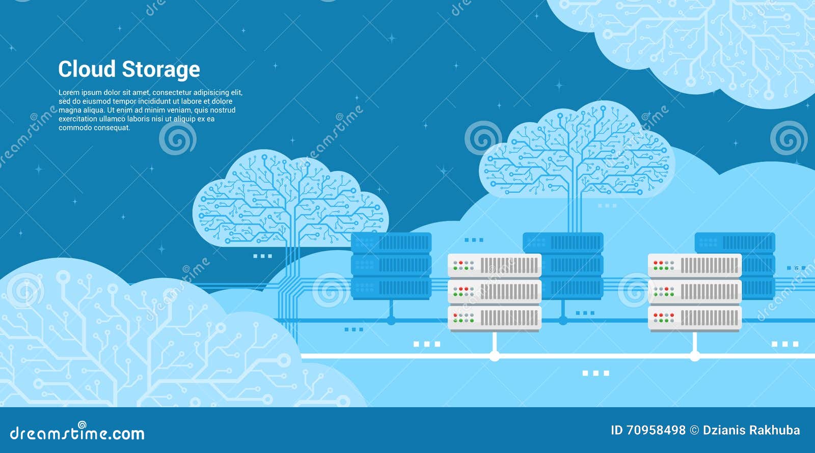 Cloud storage concept stock vector. Illustration of downloading - 70958498