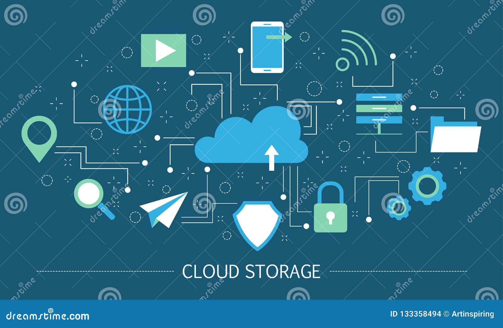 Cloud Storage Concept. Idea of Computer Technology Stock Vector ...