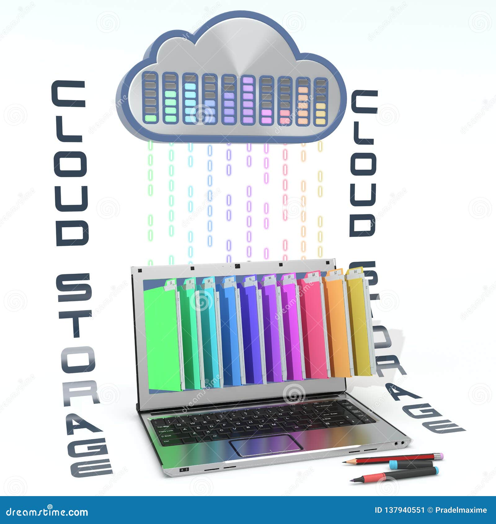 Cloud Storage Concept Illustration Stock Illustration - Illustration of ...