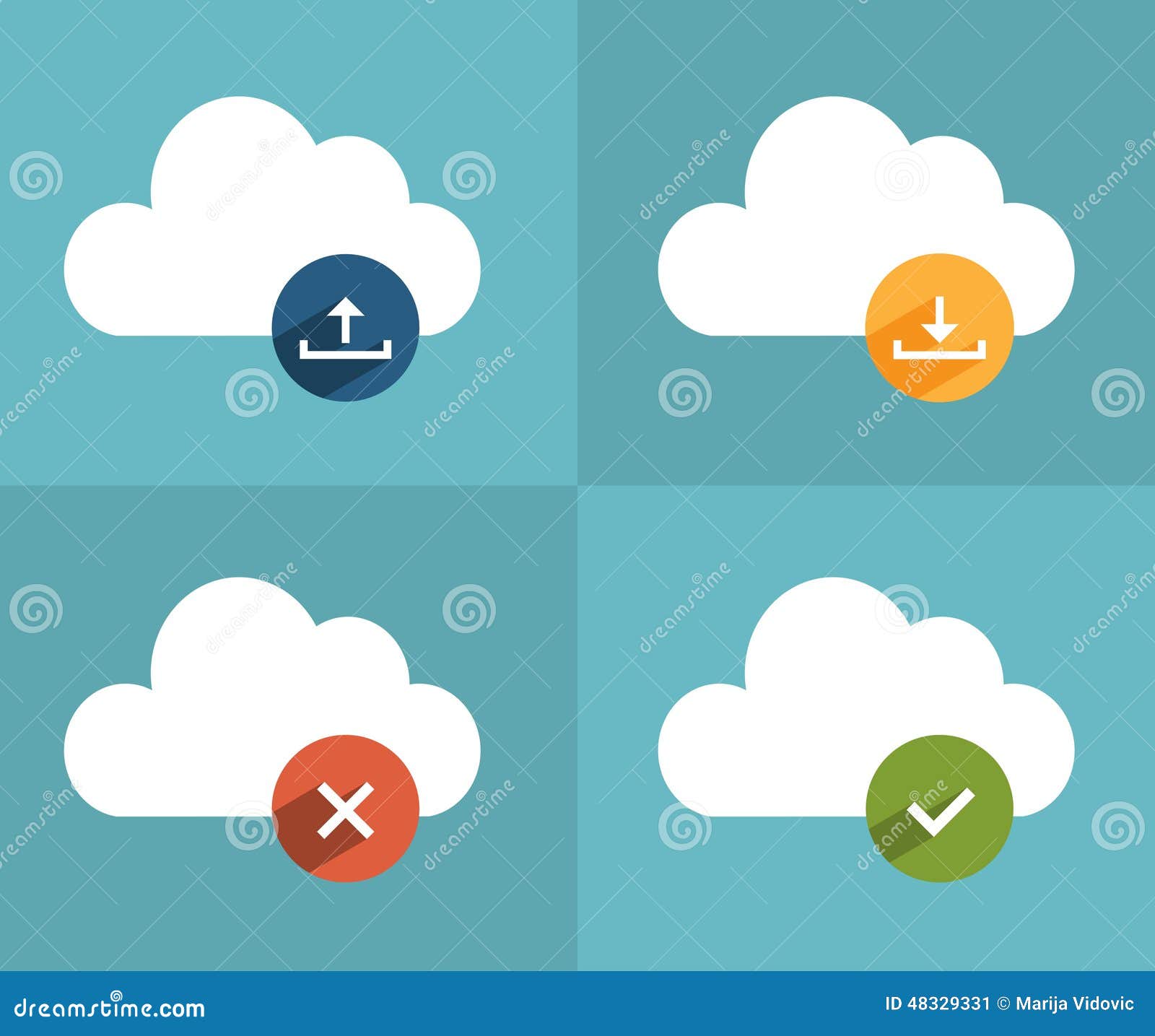 Cloud Storage Concept Illustration Stock Vector - Illustration of share, sync: 48329331