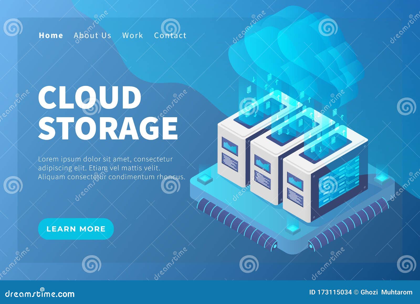 Cloud Storage Concept with Server Database for Website Template or ...