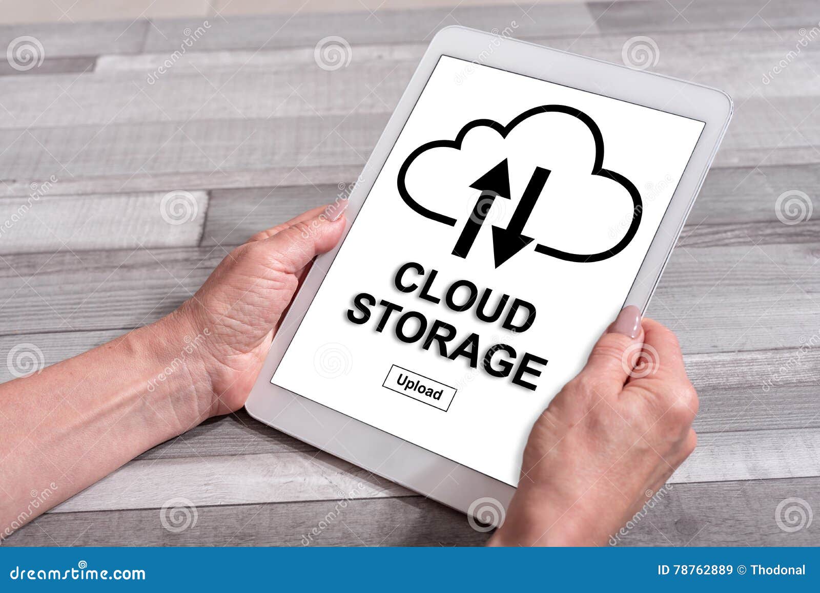 Cloud Storage Concept on a Tablet Stock Image - Image of computing ...