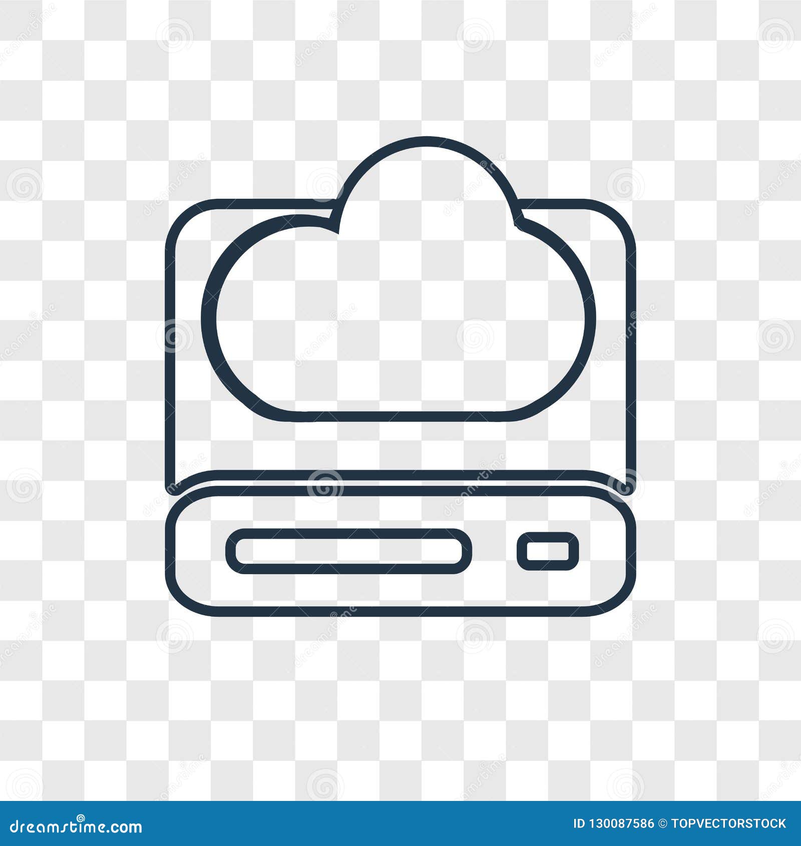 Cloud Storage Concept Vector Linear Icon Isolated on Transparent Stock ...