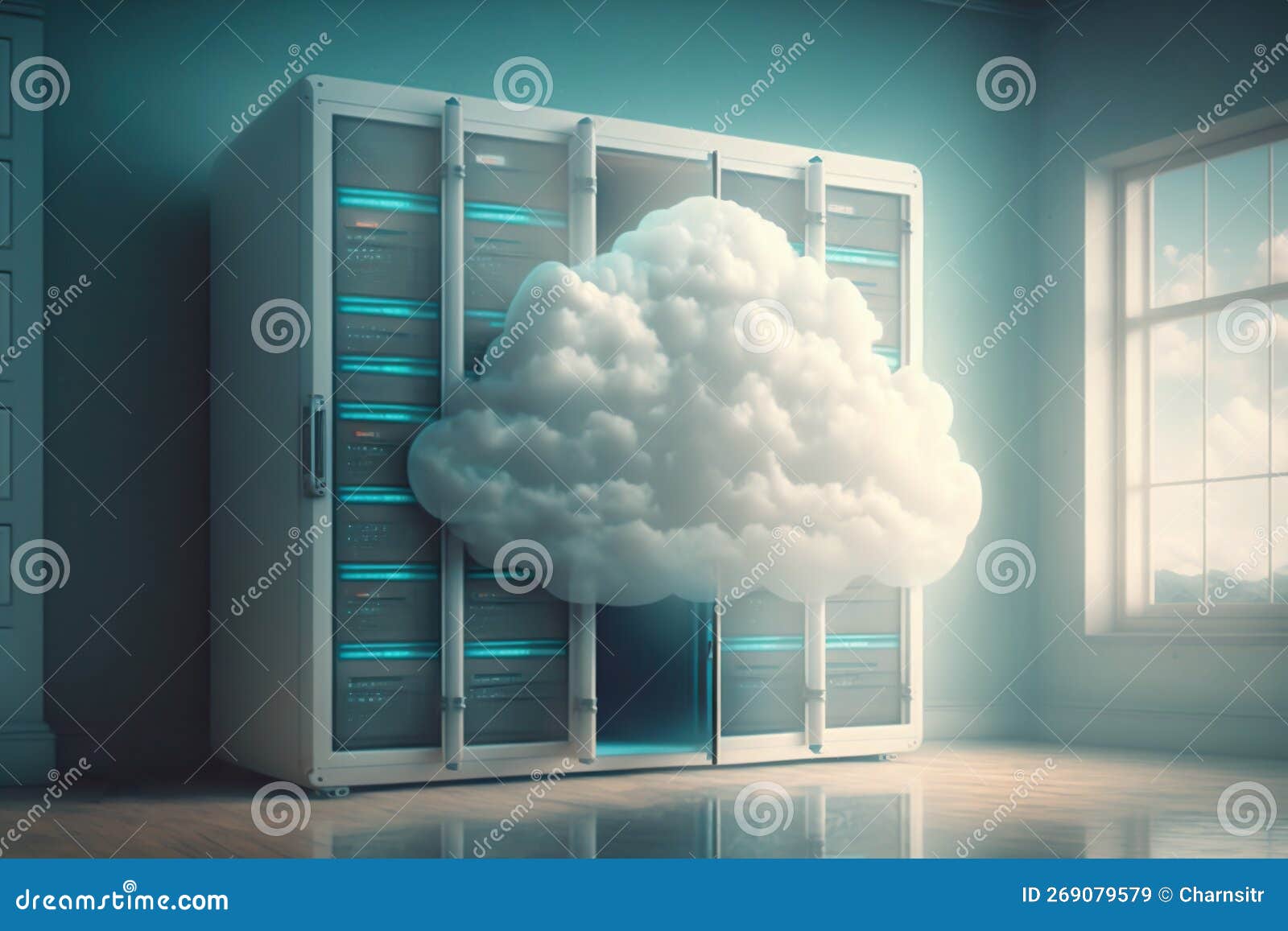Cloud Storage Created with Generative AI Technology Stock Image - Image ...