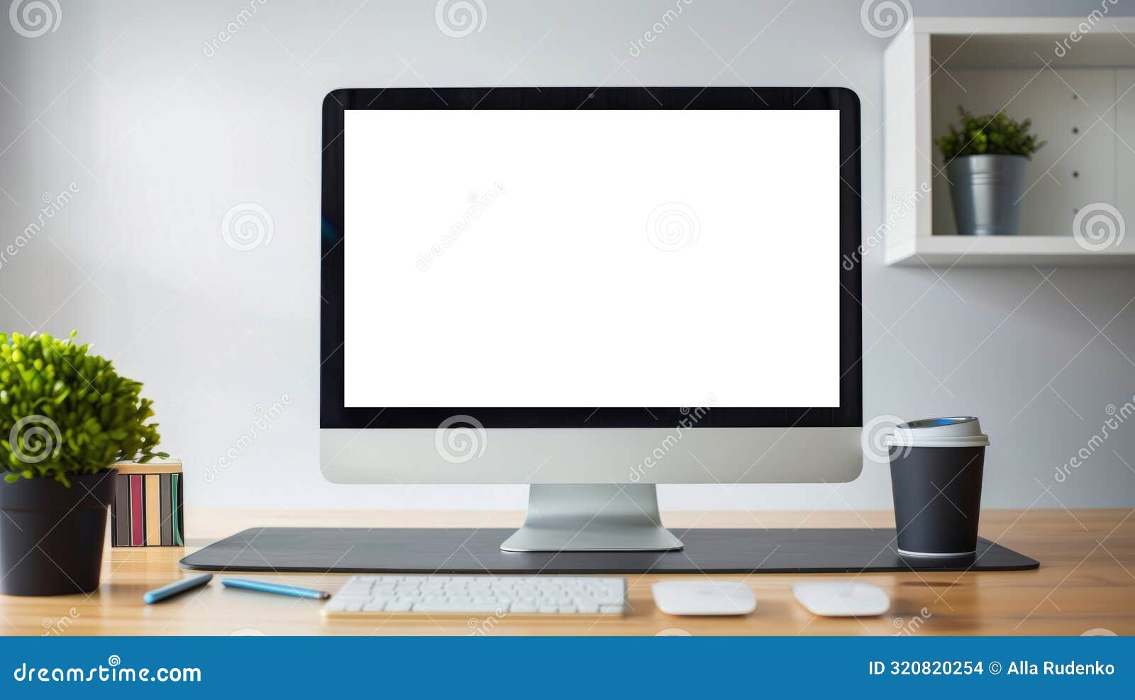 Cloud Storage Dashboard on Desktop Computer in Modern Workspace. Mockup ...