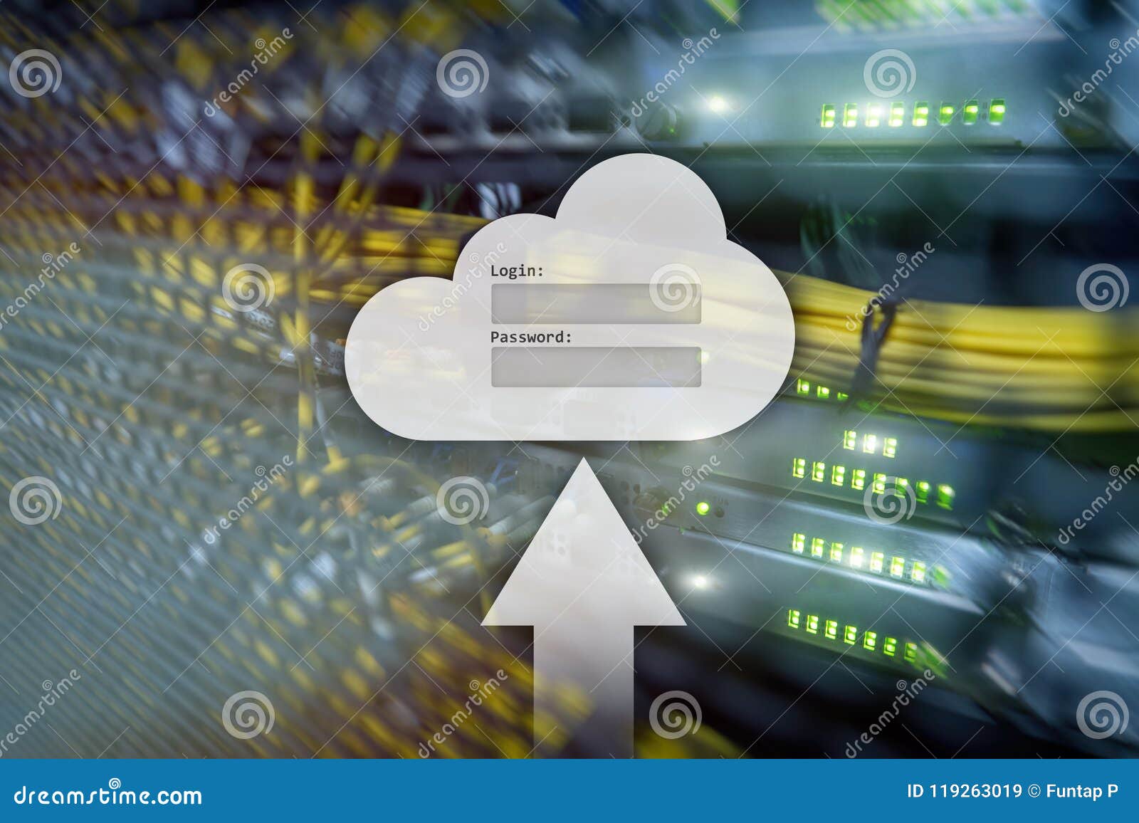 Cloud Storage, Data Access, Login and Password Request Window on Server ...