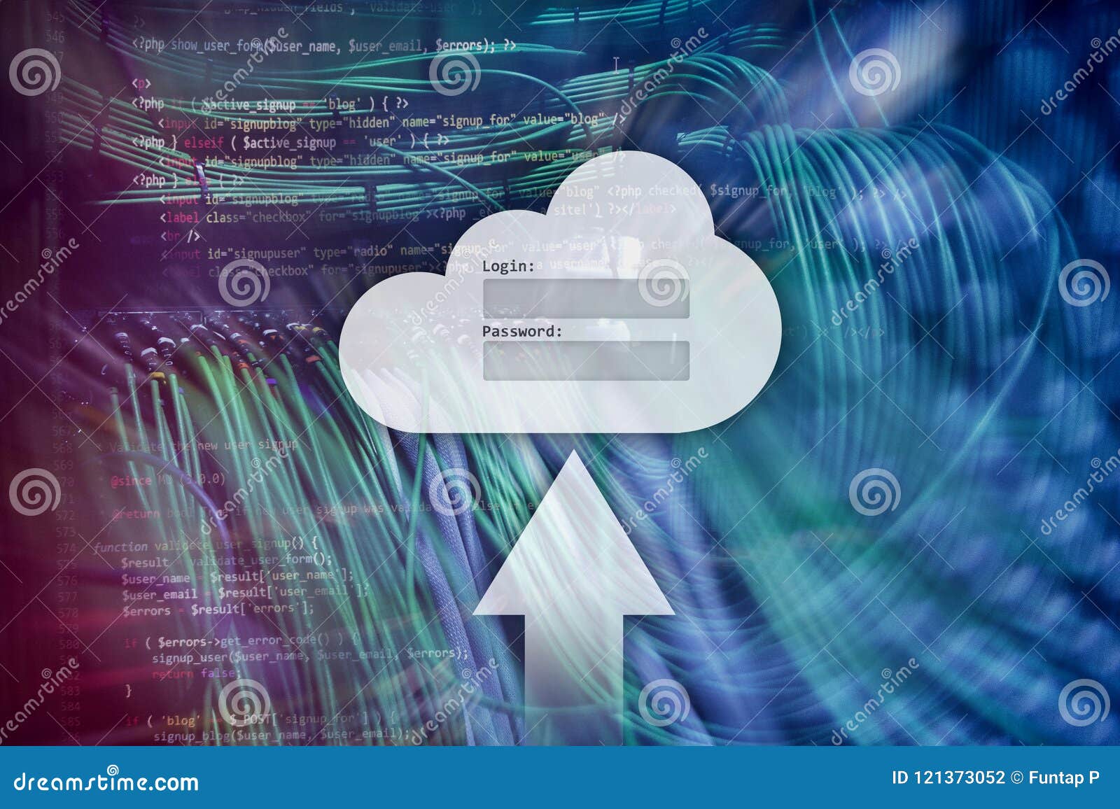 Cloud Storage, Data Access, Login and Password Request Window on Server ...