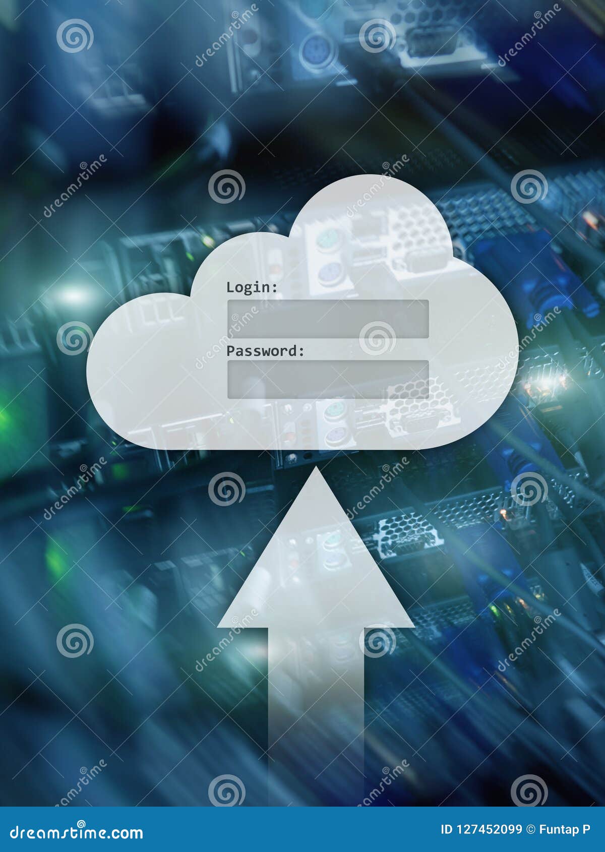 Cloud Storage, Data Access, Login and Password Request Window on Server ...