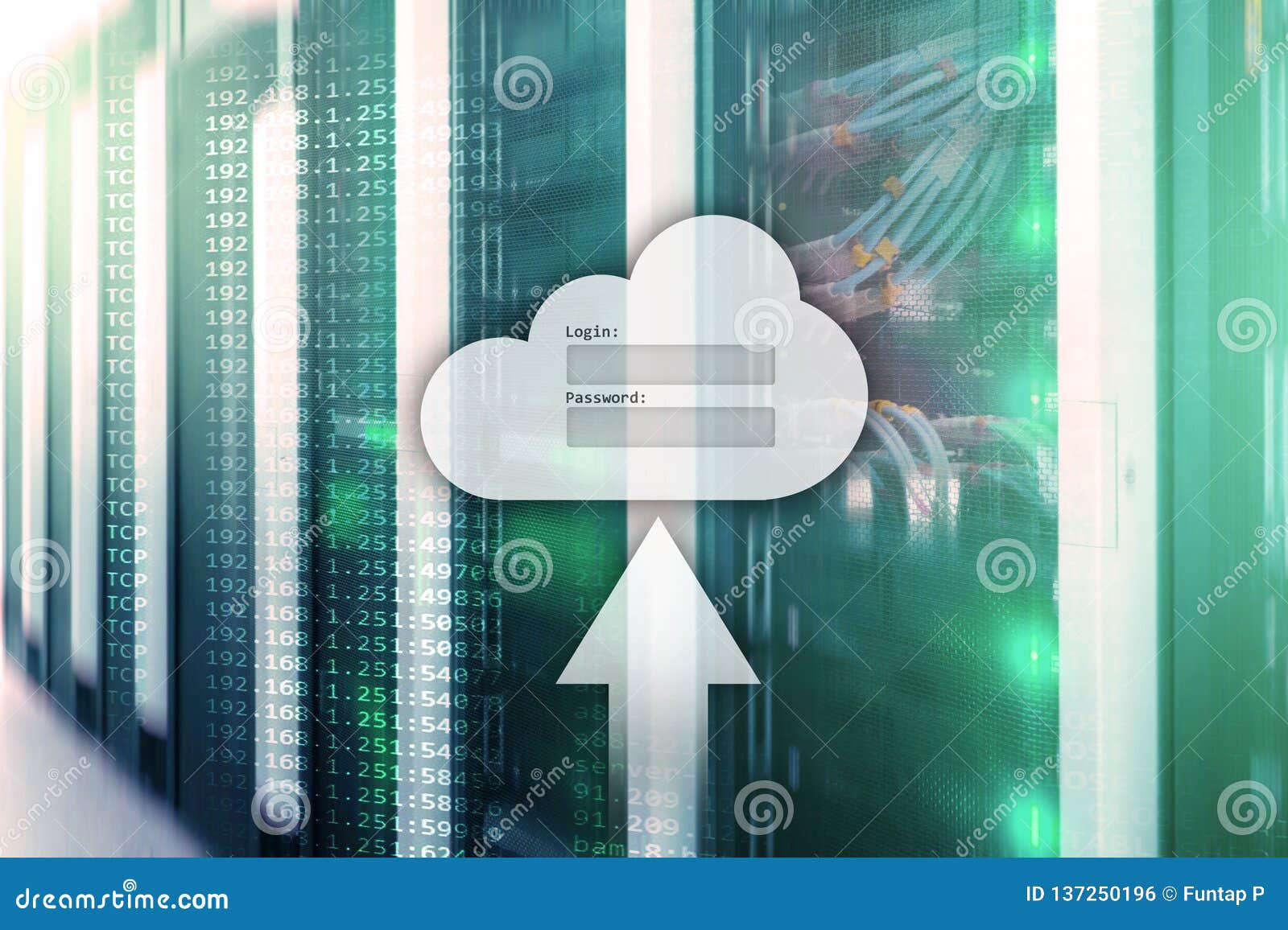 Cloud Storage, Data Access, Login and Password Request Window on Server ...