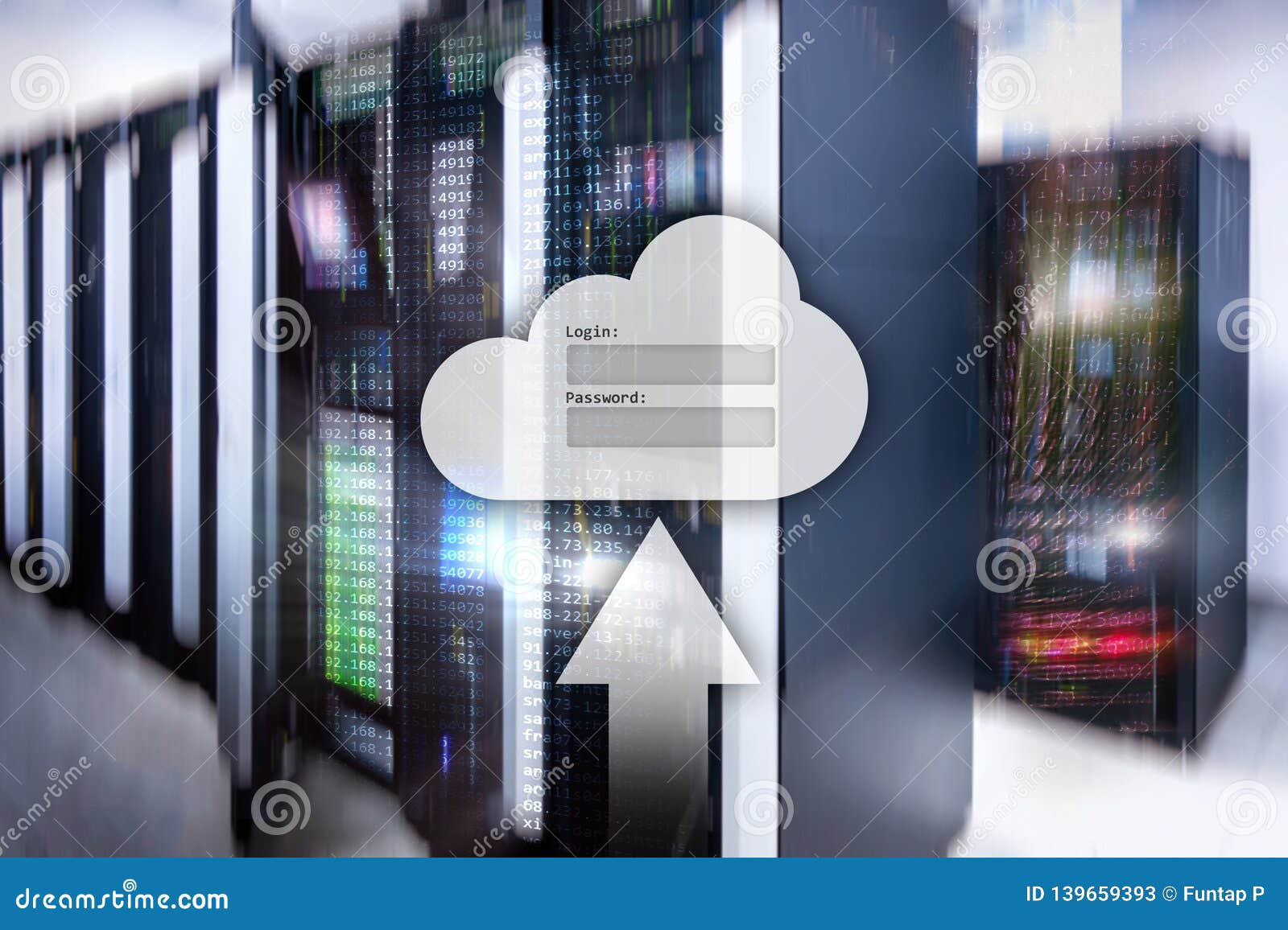 Cloud Storage, Data Access, Login and Password Request Window on Server ...